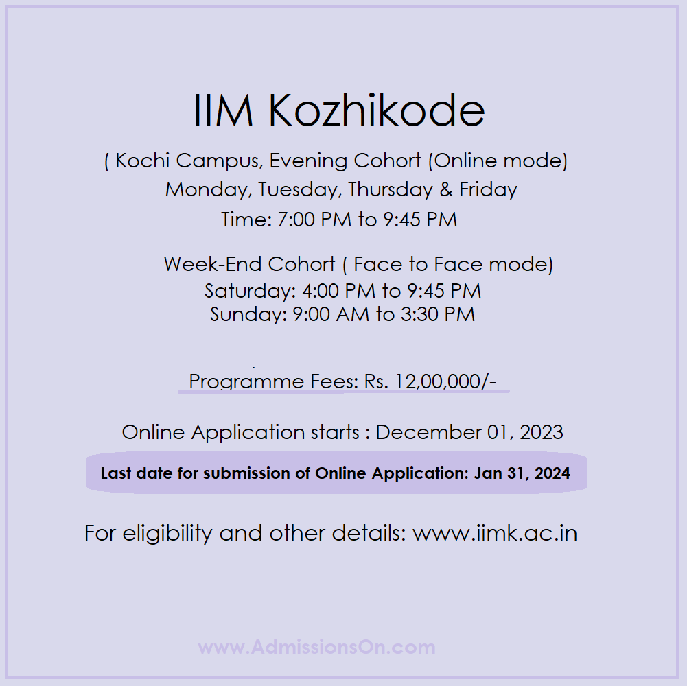 Executive MBA At IIM Kozhikode
