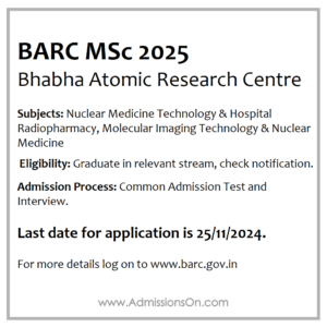 BARC MSc 2025