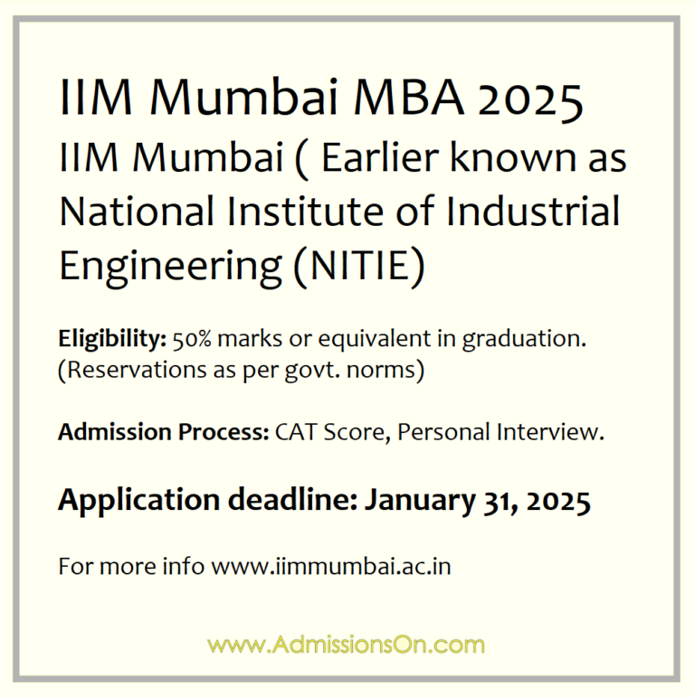 IIM Mumbai MBA 2025 - AdmissionsOn