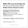 BARC PhD 2025 Last Date, Screening Test - AdmissionsOn
