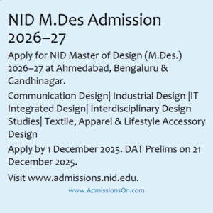 NID MDes Admission 2026