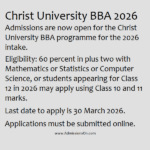 Christ University BBA 2026, Admissions, Fees, Eligibility